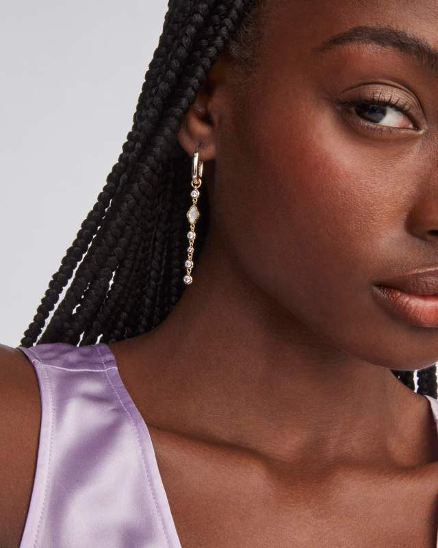 Mini Elisa and Abbie Gold Huggie Convertible Earrings | Kendra Scott