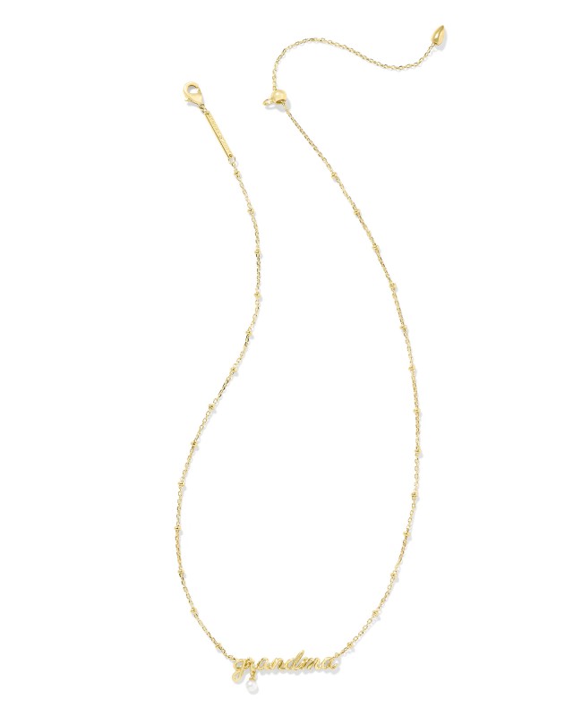 Grandma Script Pendant Necklace in Gold | Kendra Scott