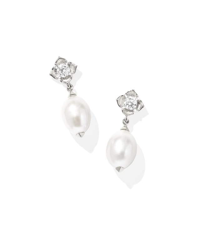 Lab Grown Diamond Dira 14k White Gold Pearl Drop Earrings | Kendra Scott