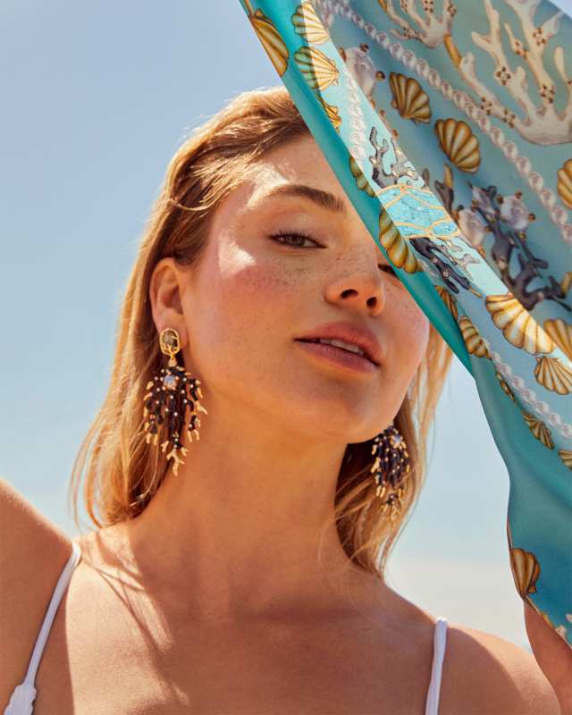 Shea Silk Square in Blue | Kendra Scott