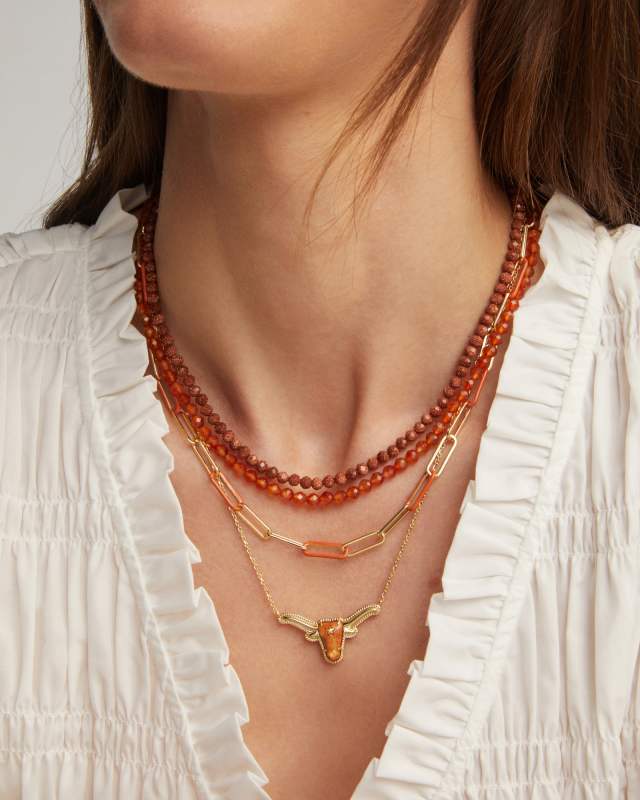 Longhorn Gold Short Pendant Necklace | Kendra Scott