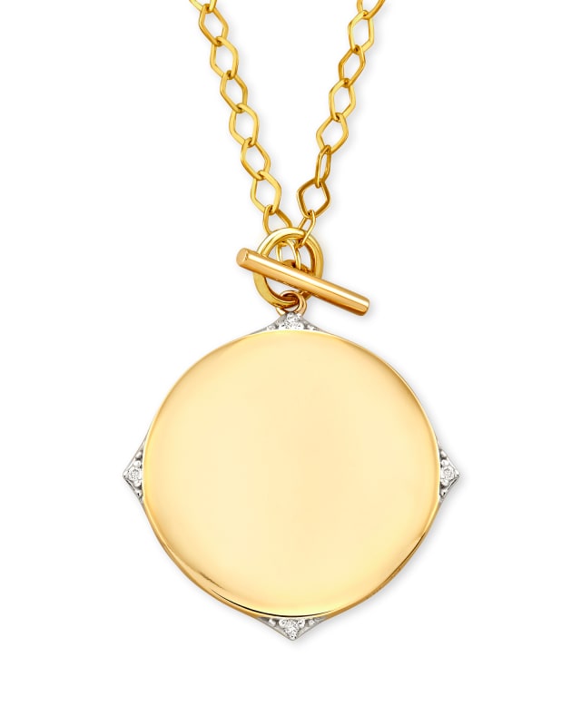 Matilda 14k Yellow Gold Pendant Necklace in White Diamond