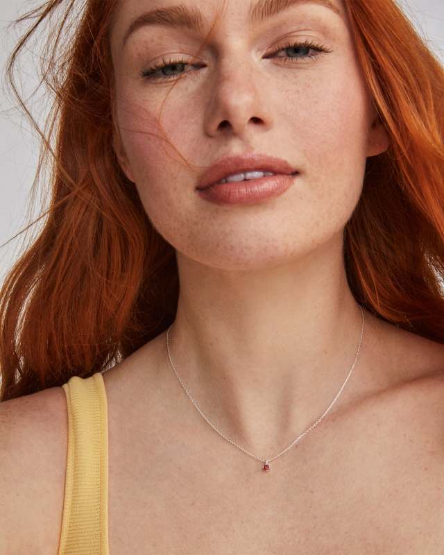 Maisie Sterling Silver Pendant Necklace in Red Garnet | Kendra Scott