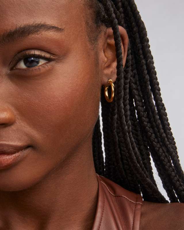 Tube Small 20mm Hoop Earrings in 18k Gold Vermeil | Kendra Scott