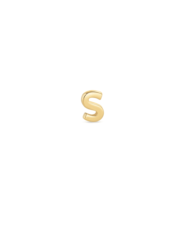Letter S Stud Earring in 18k Gold Vermeil