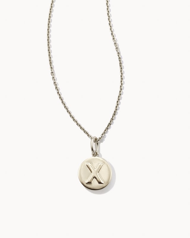Letter X Coin Pendant Necklace in Oxidized Sterling Silver | Kendra Scott