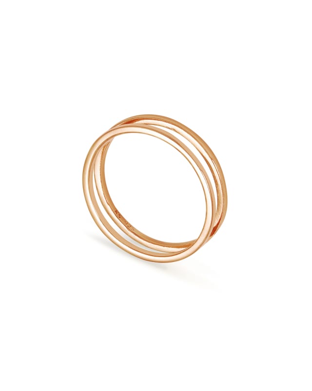 Bennett Double Ring in Rose 18k Gold Vermeil - 8 | Kendra Scott