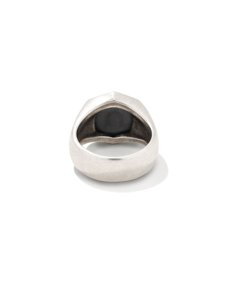 Hicks Oxidized Sterling Silver Stone Signet Ring in Black Hematite ...