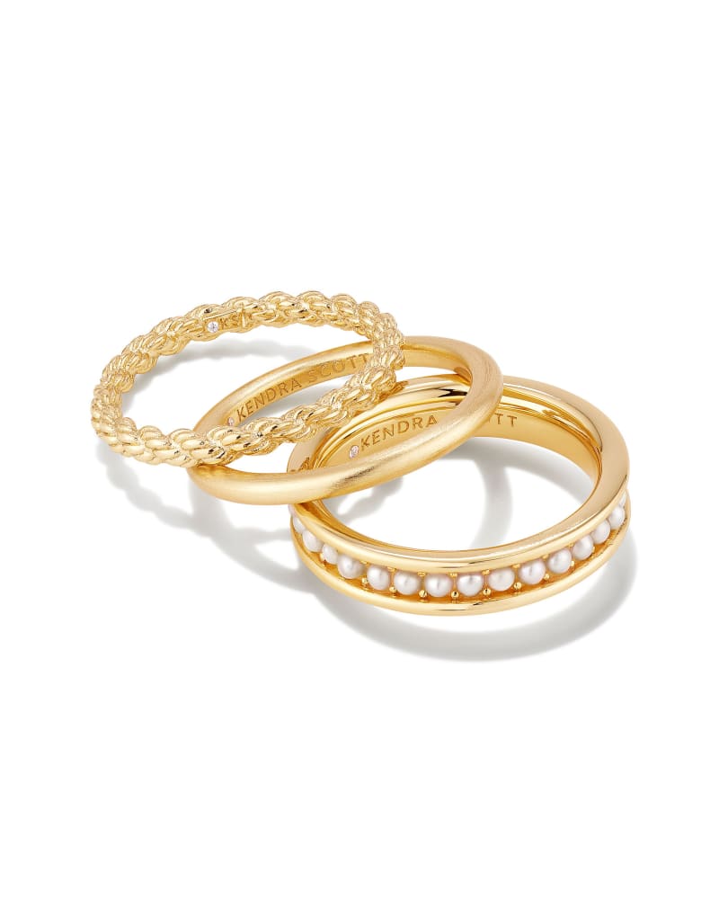 Arya Gold Ring Set in White Pearl | Kendra Scott Arya Gold Ring Set in White Pearl | Kendra Scott