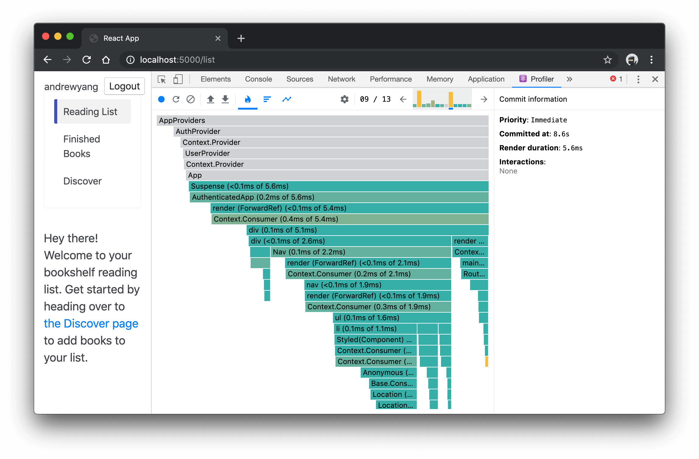 Profile a React App for Performance