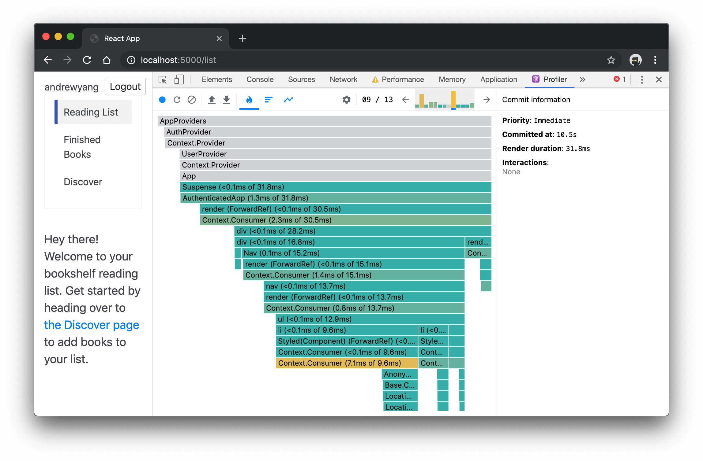 Profile a React App for Performance