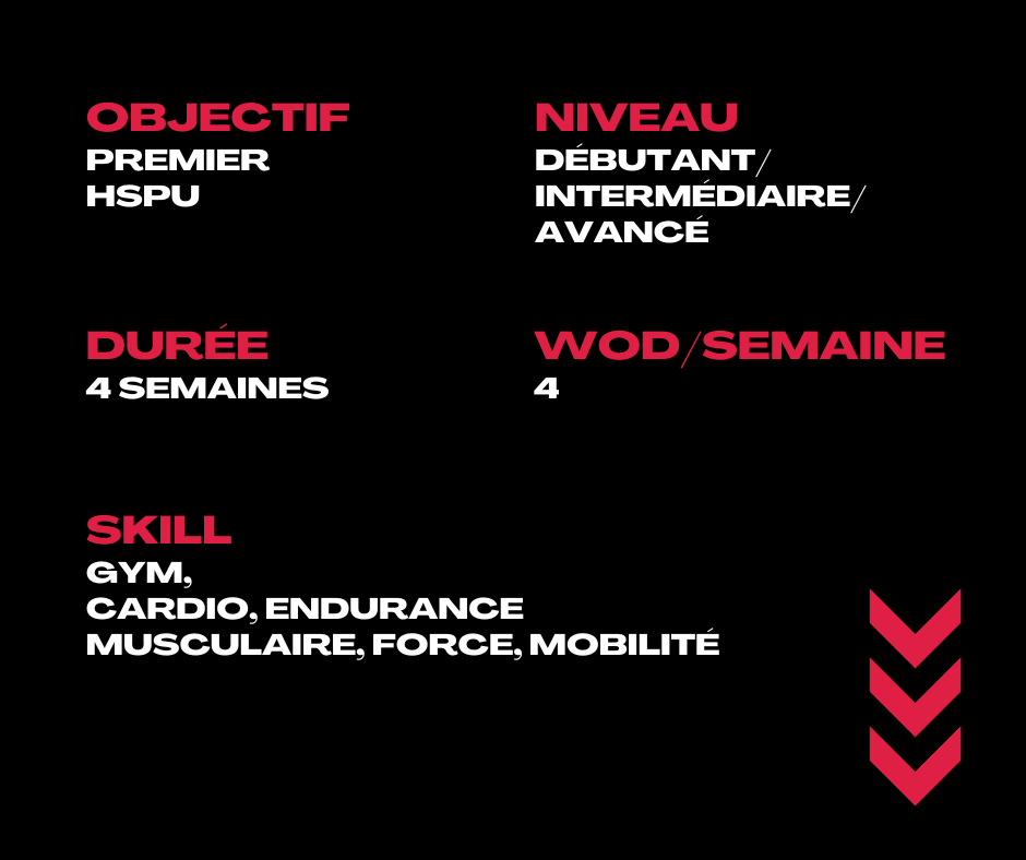 Programme premier HSPU | Ma Box de Cross