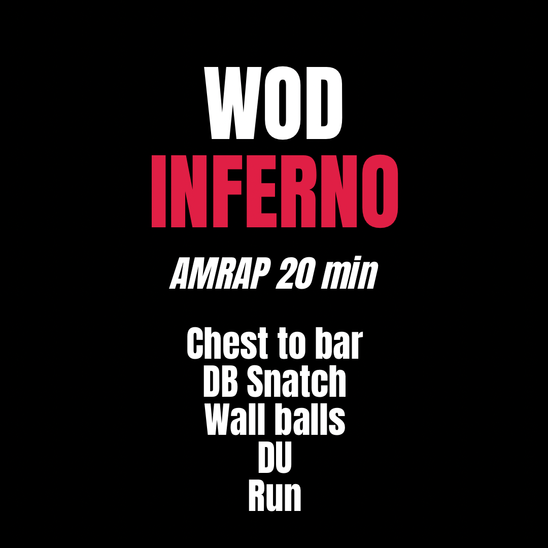 WOD Inferno : AMRAP 20 min intense