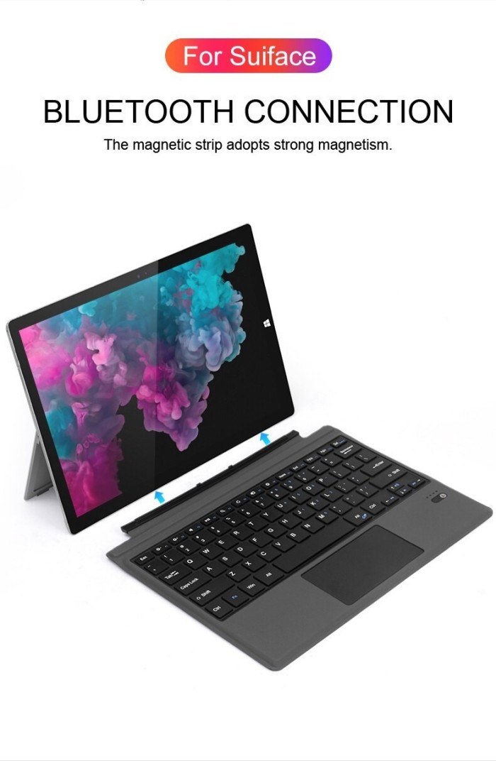 Jual Jual Microsoft Surface Pro 3 4 5 6 7 Backlight Keyboard Wireless ...