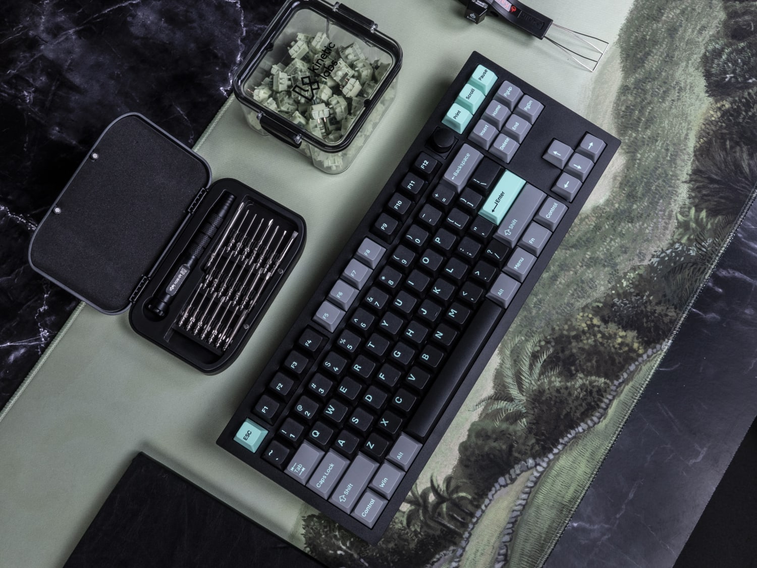 Keychron Hacker Mint PBT Keycaps | Kinetic Labs