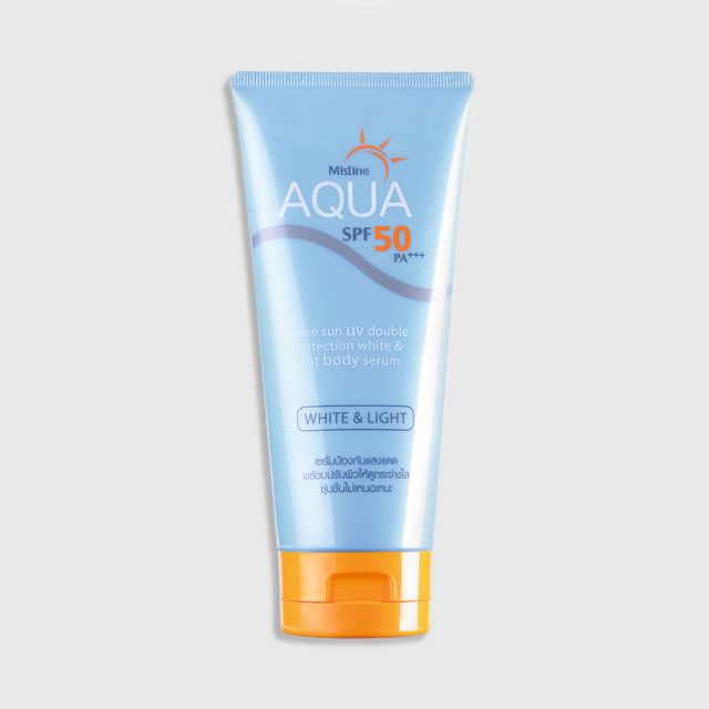 Mistine Aqua Base Sun Uv Double Protection White & Light Body Serum ...