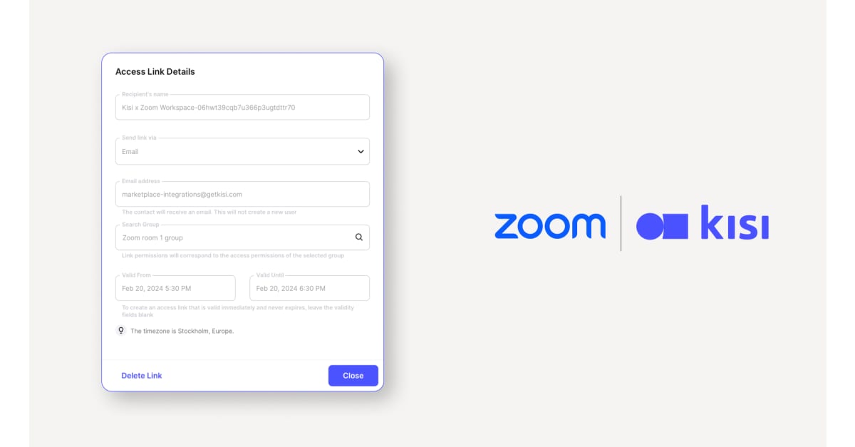 Integrate Kisi with Zoom