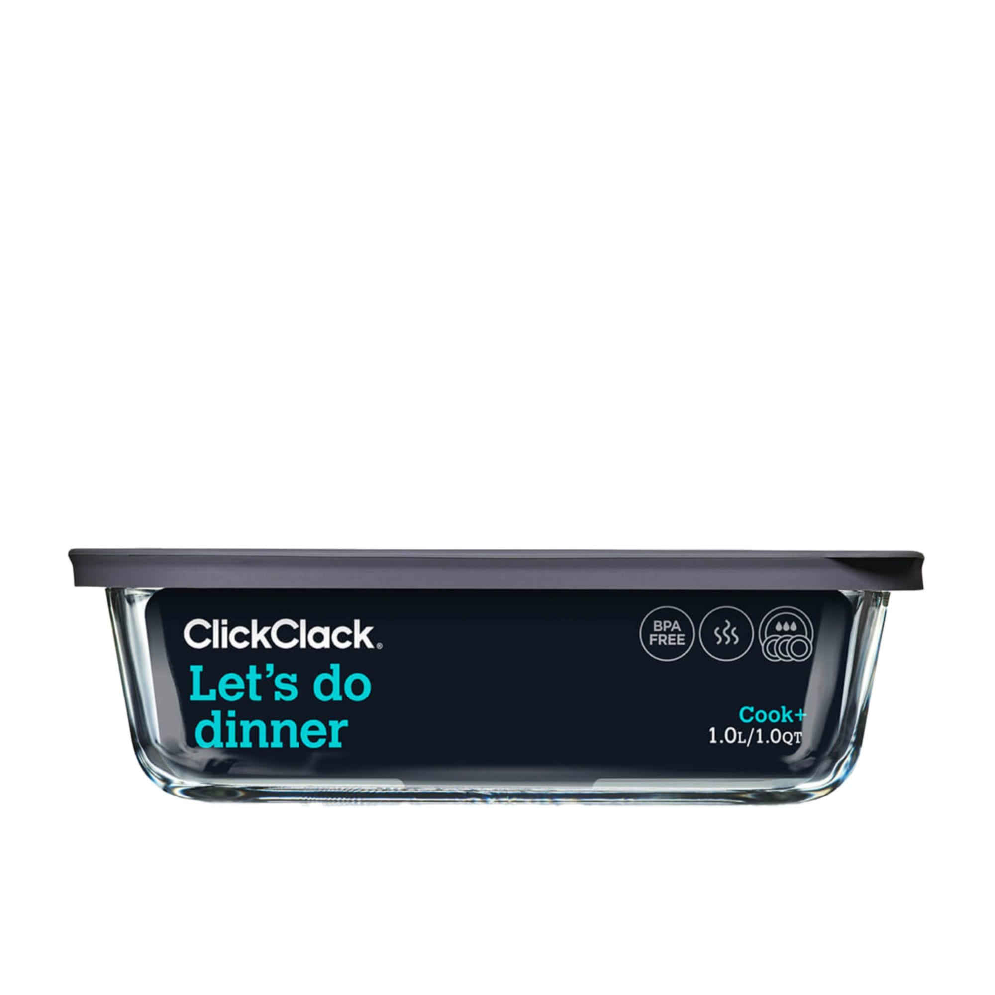 ClickClack Cook+ Rectangular Heatproof Glass Container 1L | Kitchen ...
