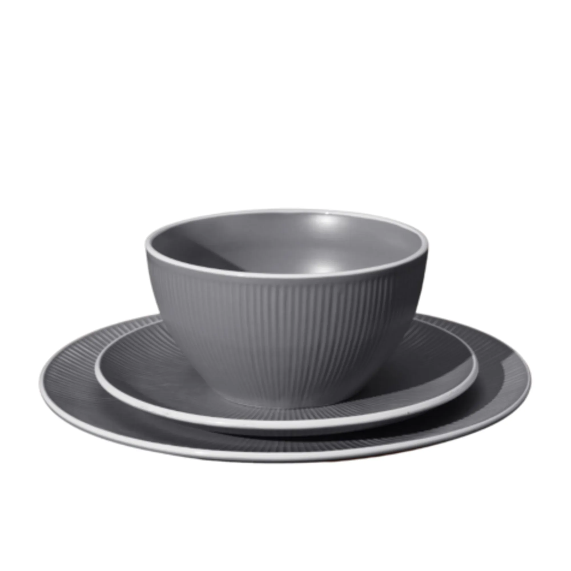 Cadence & Co. Maze Ribbed Dinner Set 12pc White | Kitchen Warehouse™