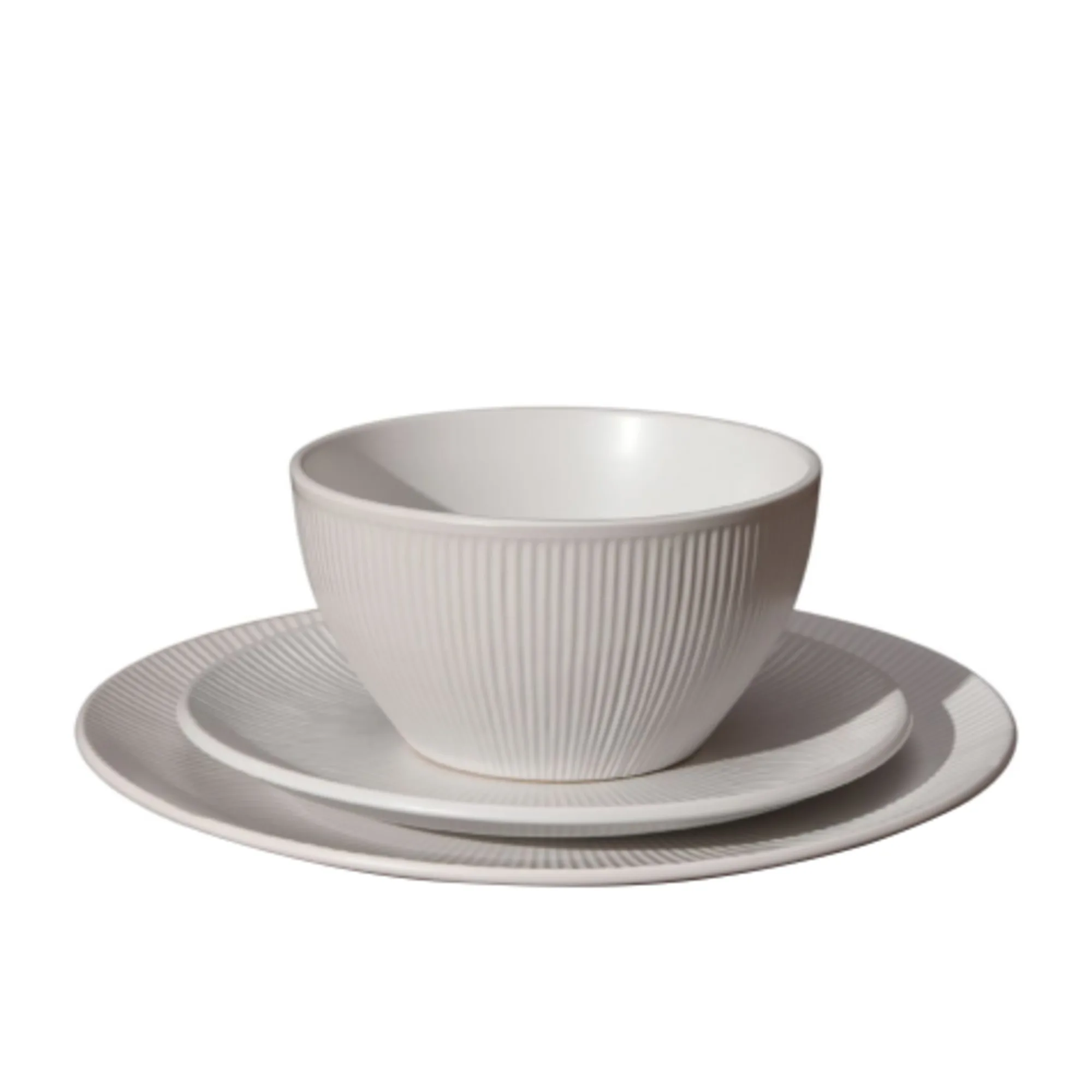 Cadence & Co. Maze Ribbed Dinner Set 12pc White | Kitchen Warehouse™
