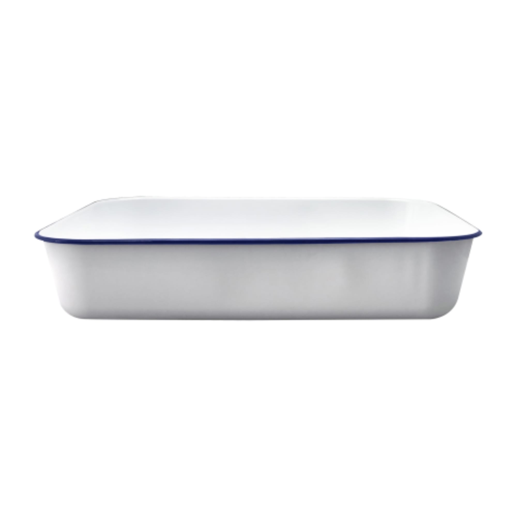 Falcon Enamelware Deep Roasting Pan 41cm Blue Rim | Kitchen Warehouse™