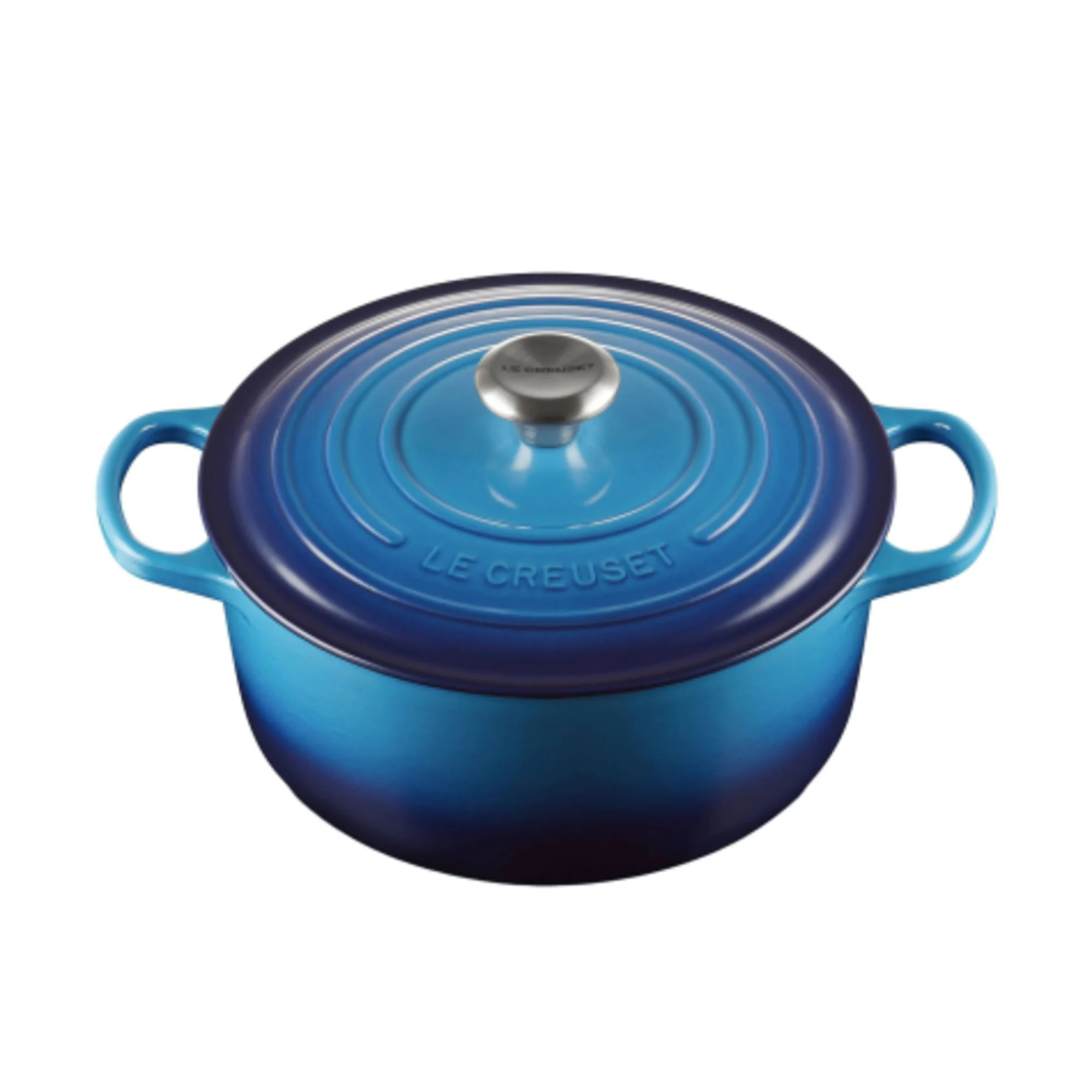 Le Creuset Signature Cast Iron Round Casserole 26cm - 5.3L Azure Blue ...