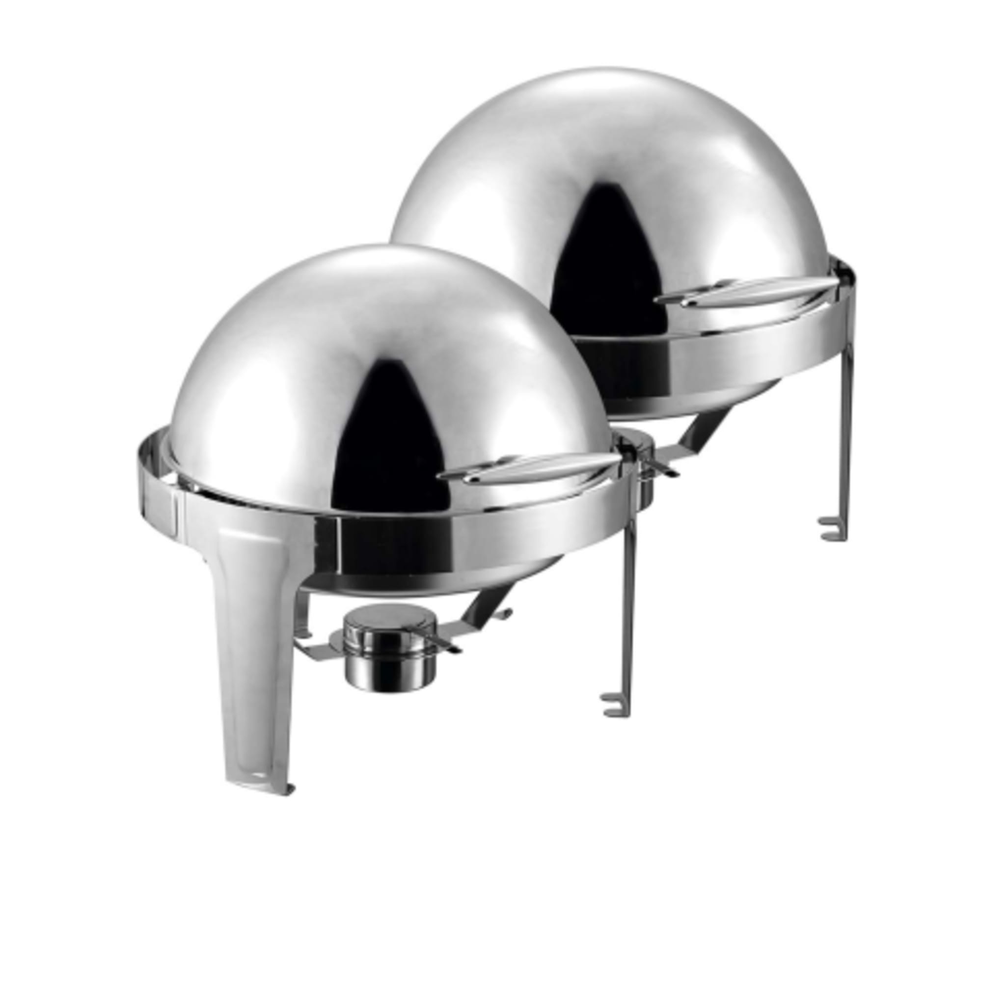 SOGA Round Stainless Steel Chafing Dish with Roll Top Set of 2 ...