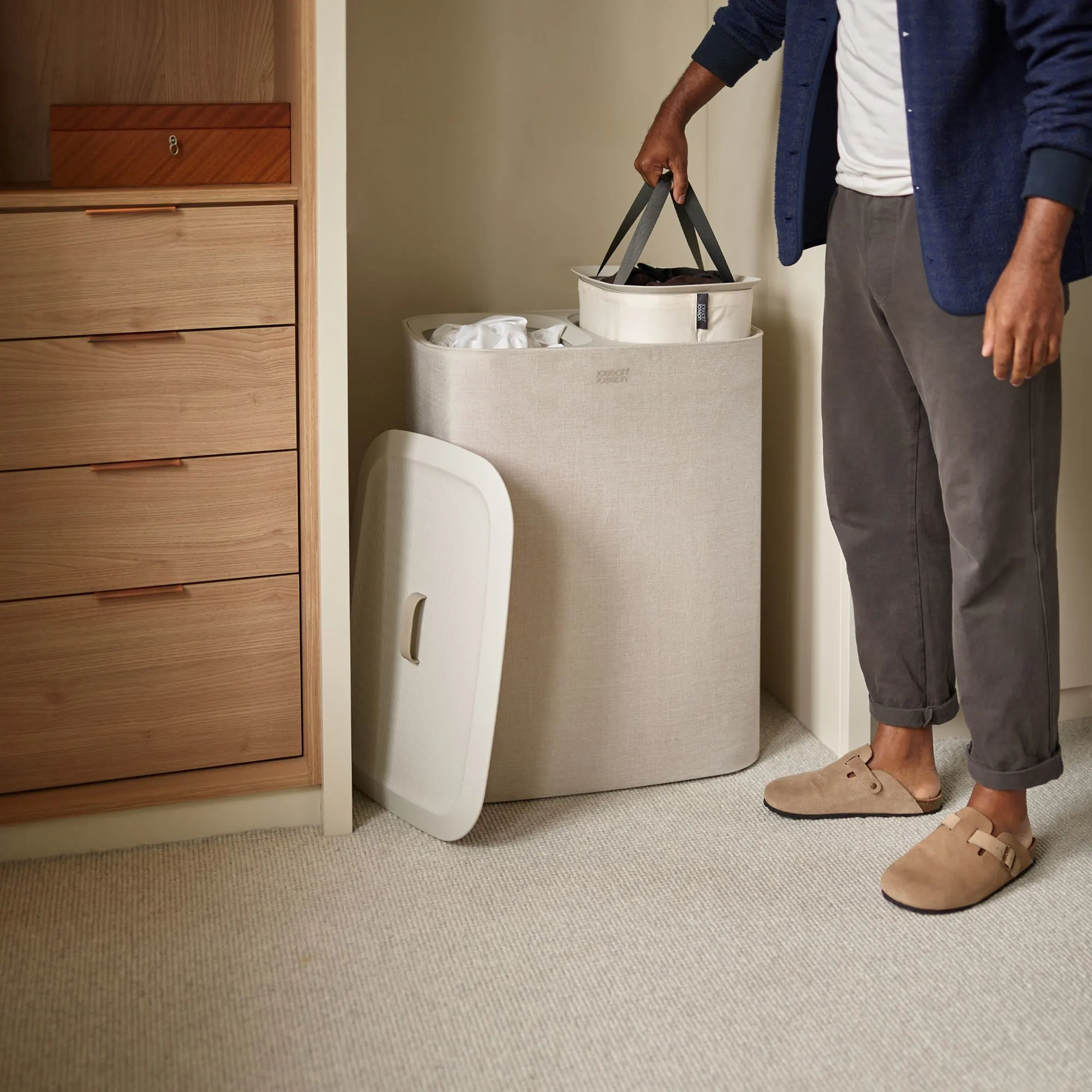 Tota Laundry Separation Basket 90L Ecru | Kitchen Warehouse™