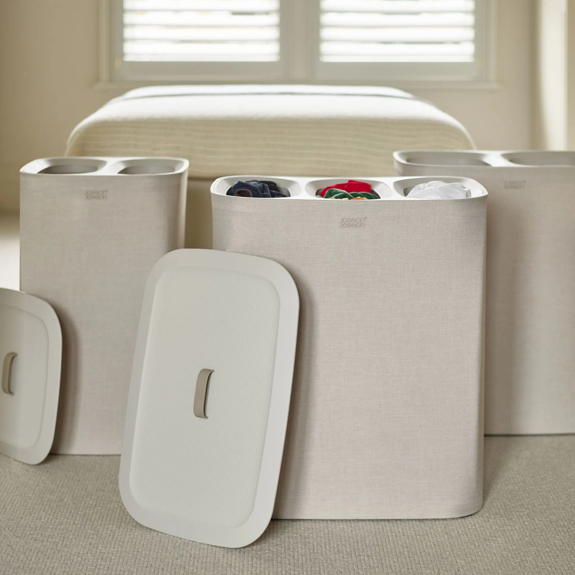 Tota Trio Laundry Separation Basket 90L Ecru | Kitchen Warehouse™