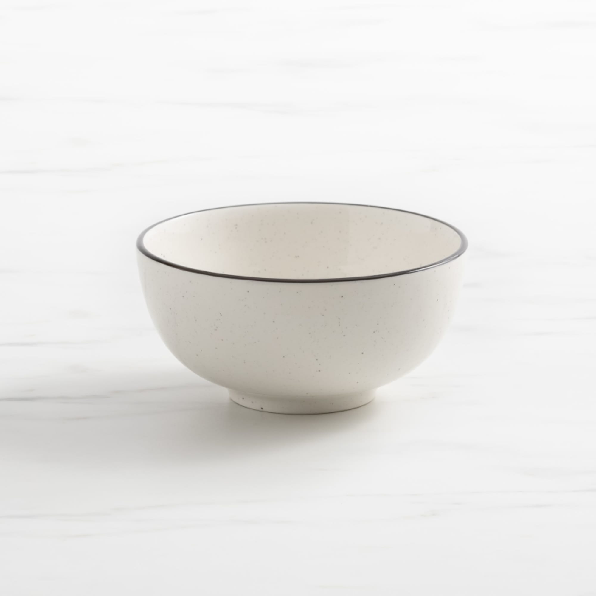 Mona Noodle Bowl 18cm White with Black Speckle | Kitchen Warehouse™