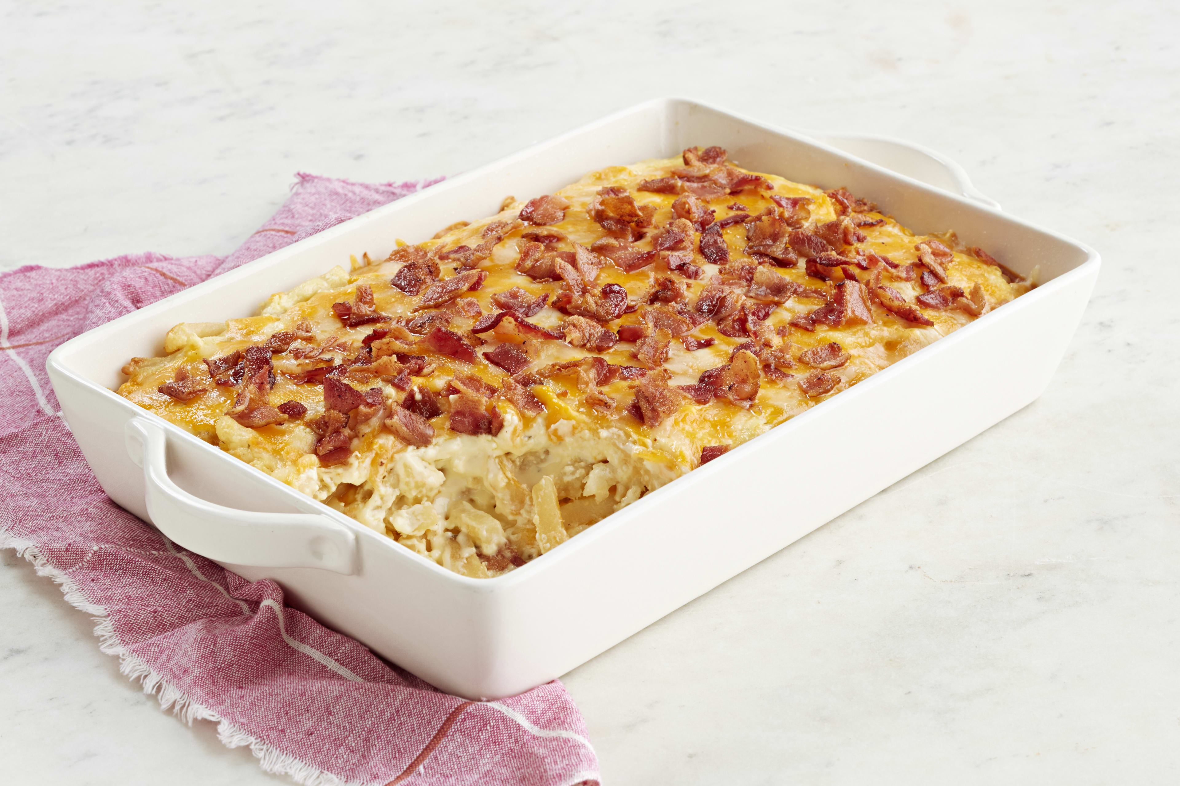 Loaded Shoestring Potato Bake | Philadelphia | Recipes - Kraft Heinz