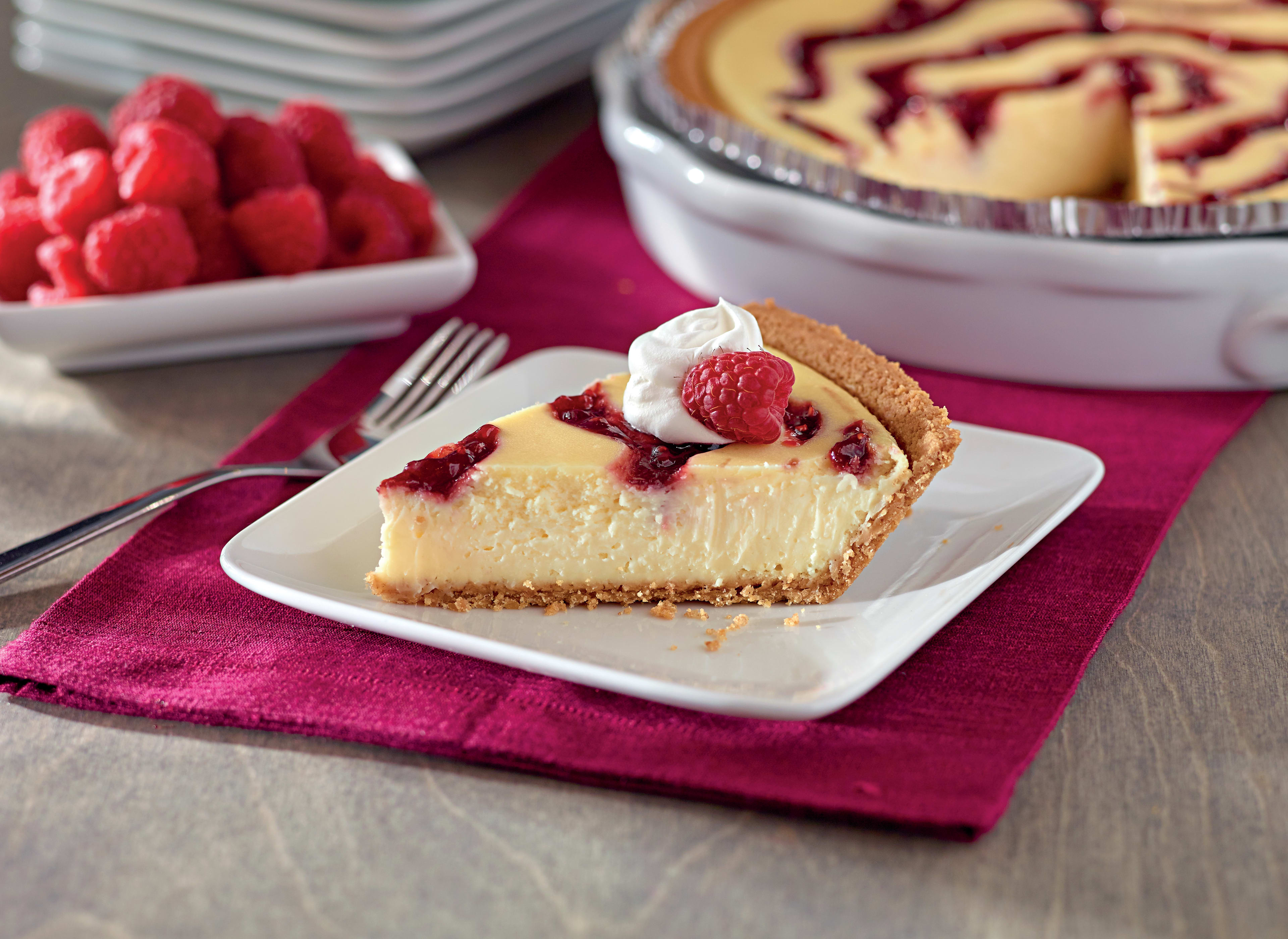 PHILADELPHIA 3-STEP Raspberry-Swirl Cheesecake | Philadelphia | Recipes ...