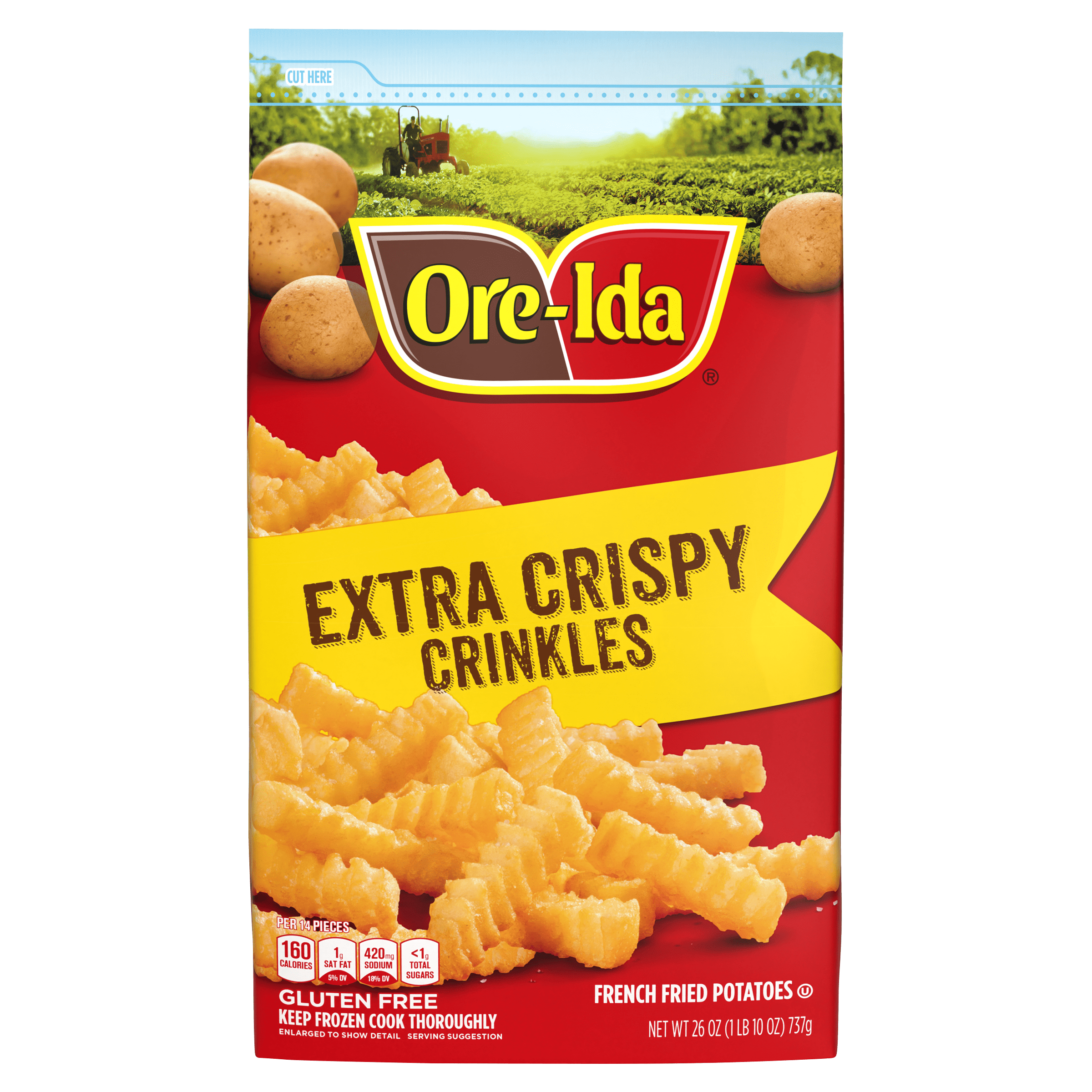 Extra Crispy Crinkles French Fries Fried Microwavable Frozen Potatoes