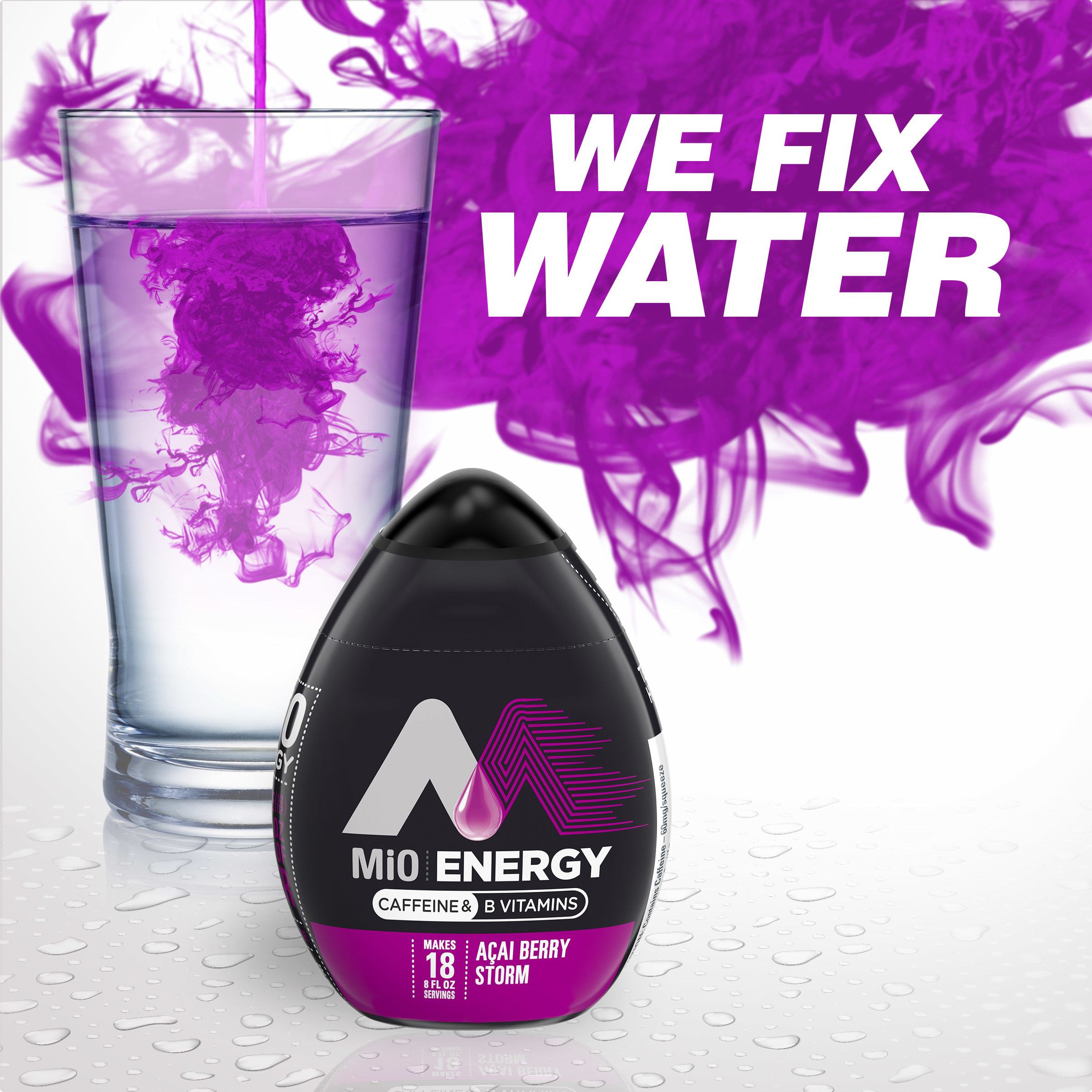 Acai Berry Storm Naturally Flavored Liquid Water Enhancer with Caffeine ...