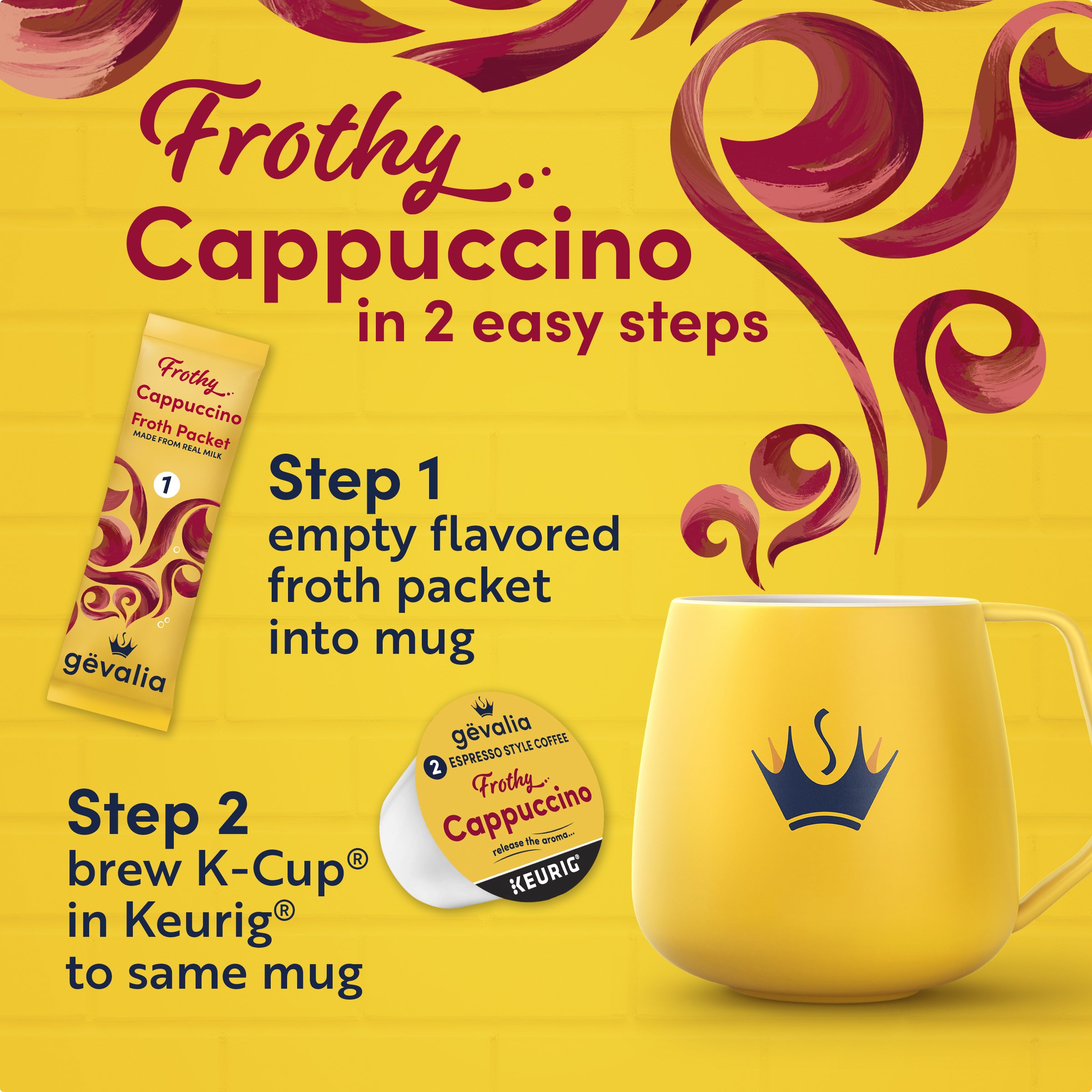 2-Step Cappuccino Espresso K-Cup® Coffee Pods & Froth Packets Kit ...