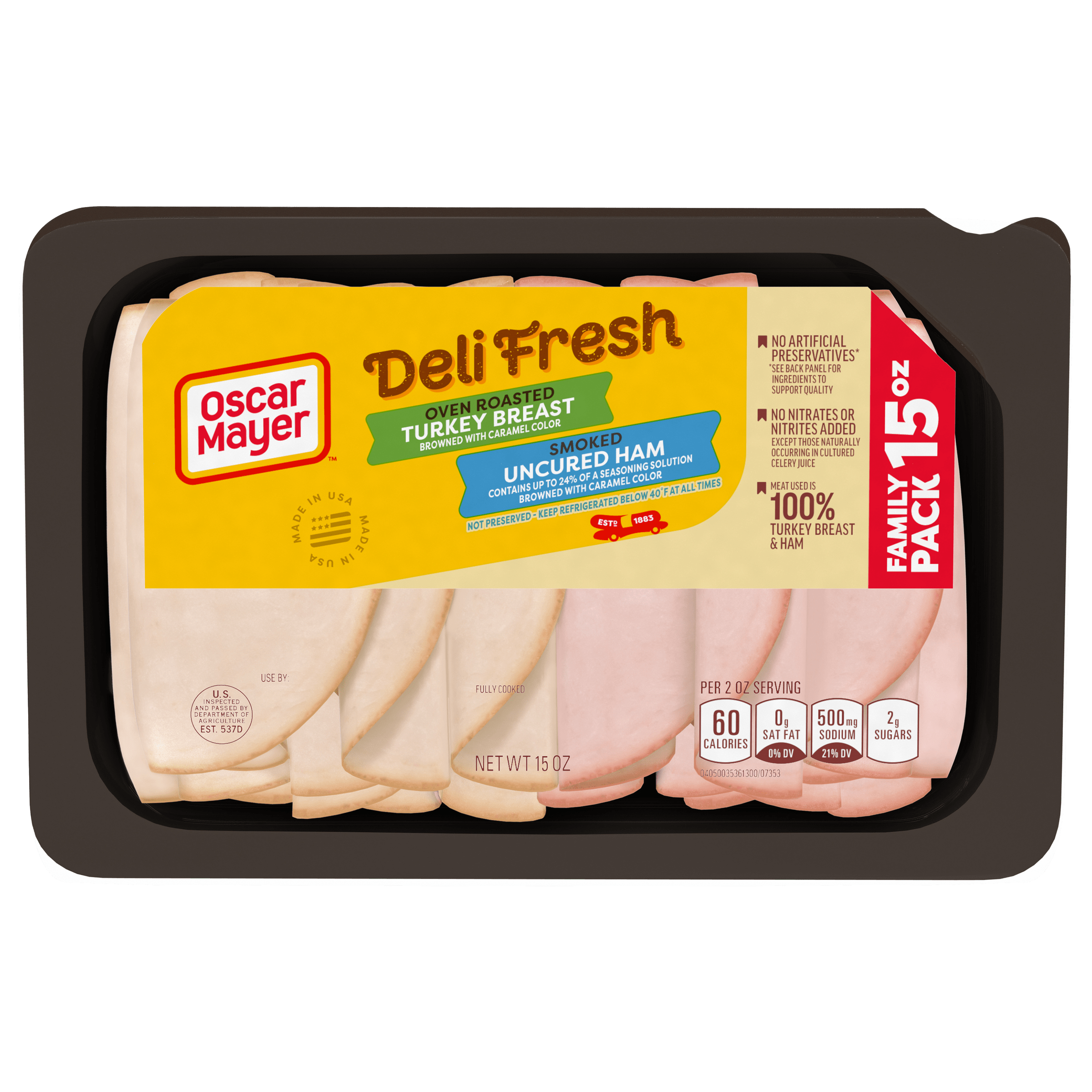 Oven Roasted Turkey Breast & Smoked Uncured Ham Sliced Lunch Meat ...