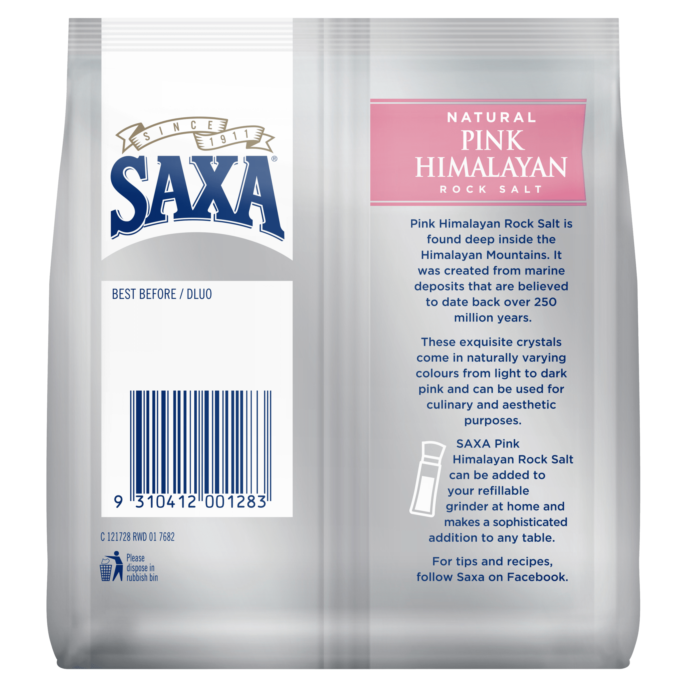 Saxa® Natural Pink Himalayan Rock Salt 500g, 500 g | Away From Home