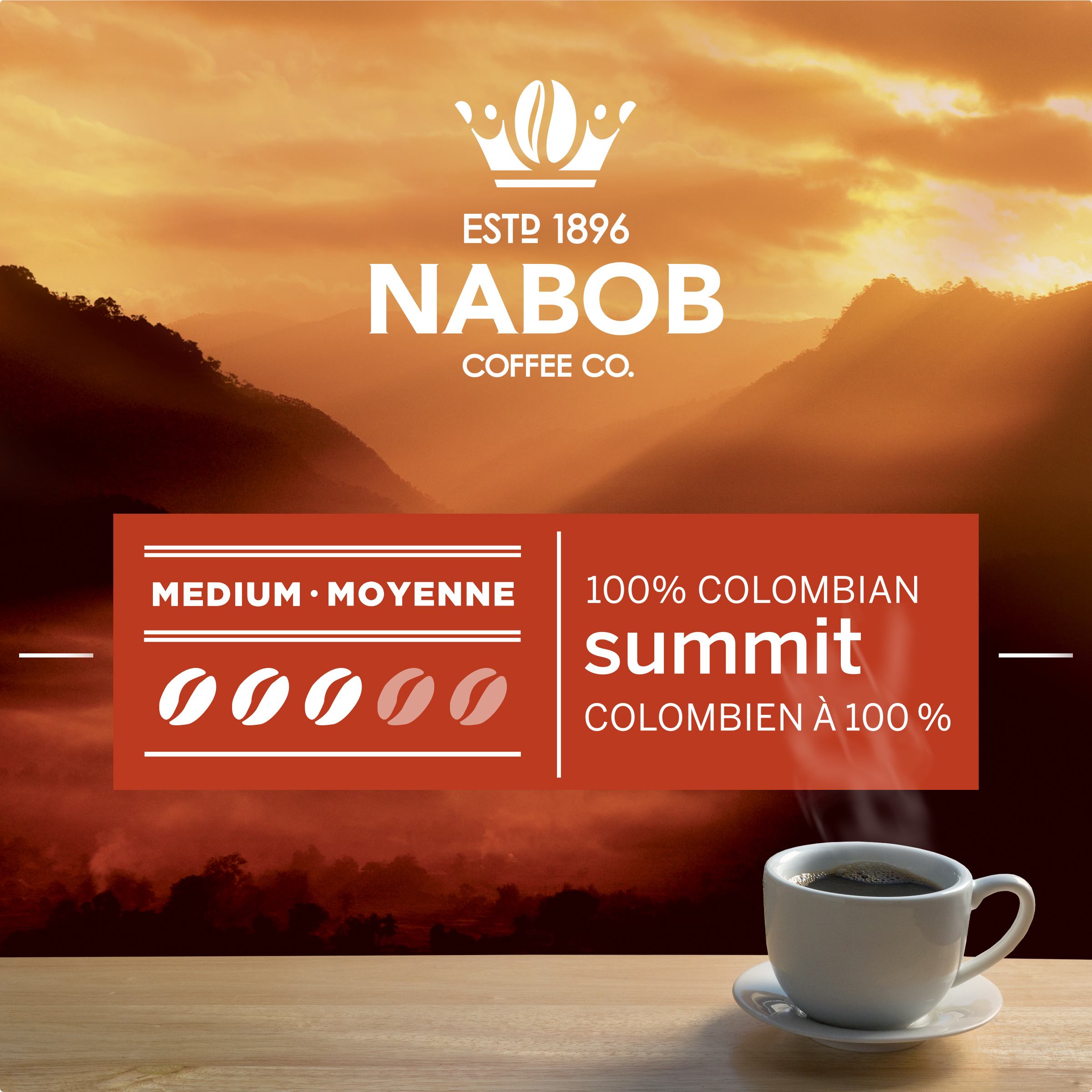 Nabob Medium Roast 100% Colombian Summit Ground Coffee | NABOB COFFEE ...