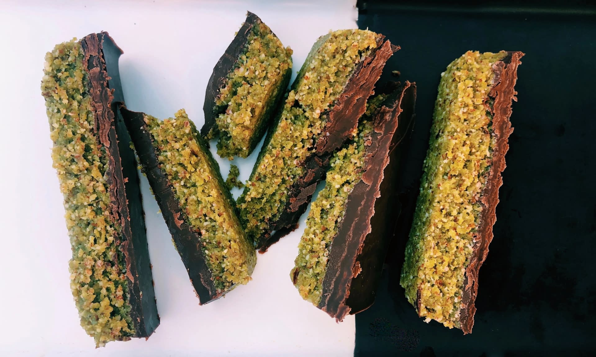 Kroma Wellness Matcha Bars with Chocolate Ganache Recipe | Kroma Wellness