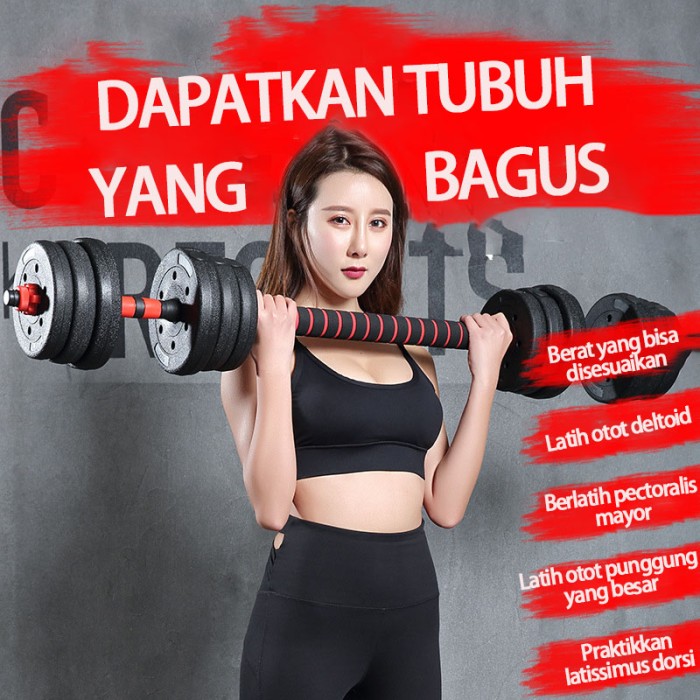 Jual Jual Dumbbell Barbel Set Peralatan Fitness 40 Kg Bisa Disambung Tiang Angka - 40Kg di ...