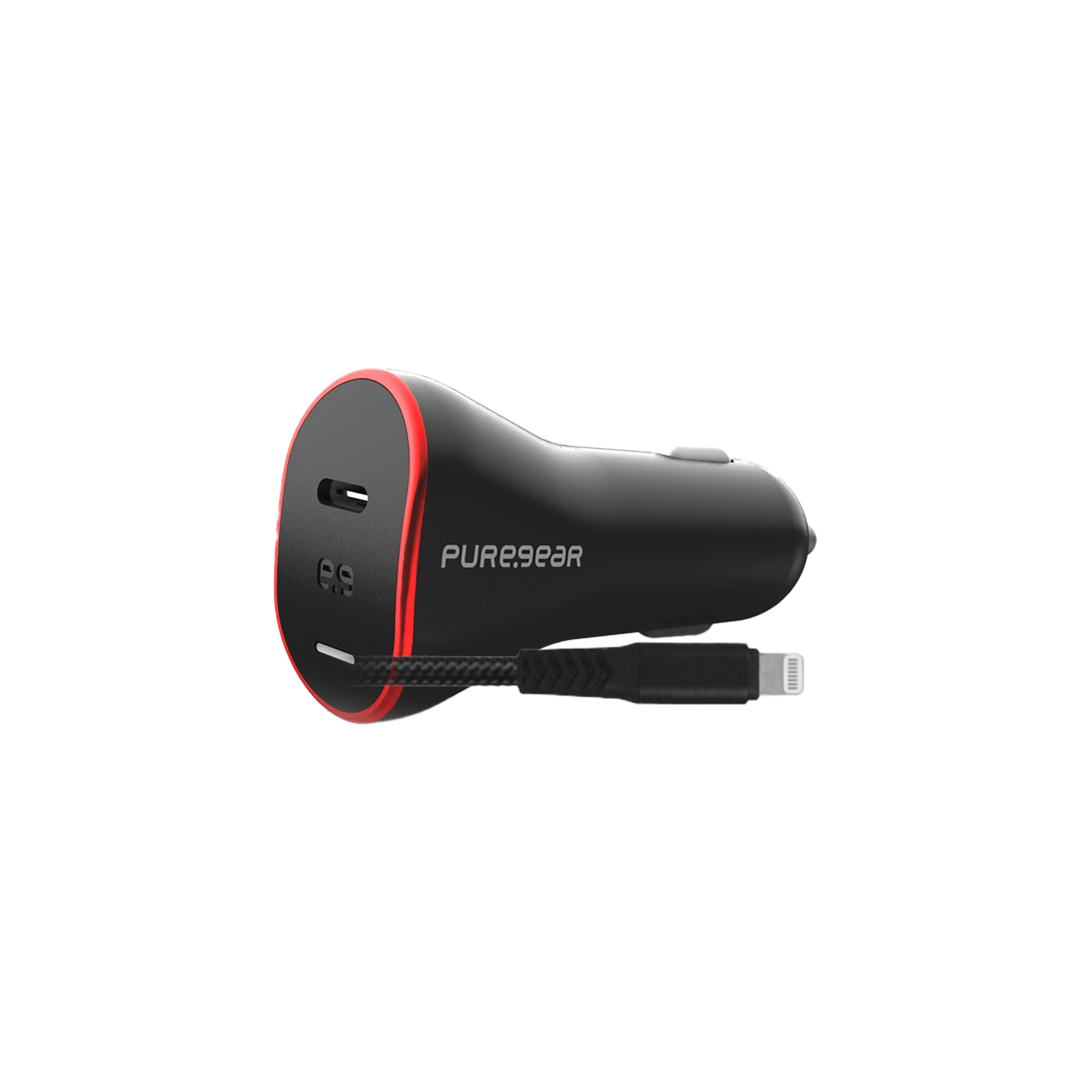 מטען לרכב PureGear 35W GaN 2 Car Charger + כבל Lightning שחור