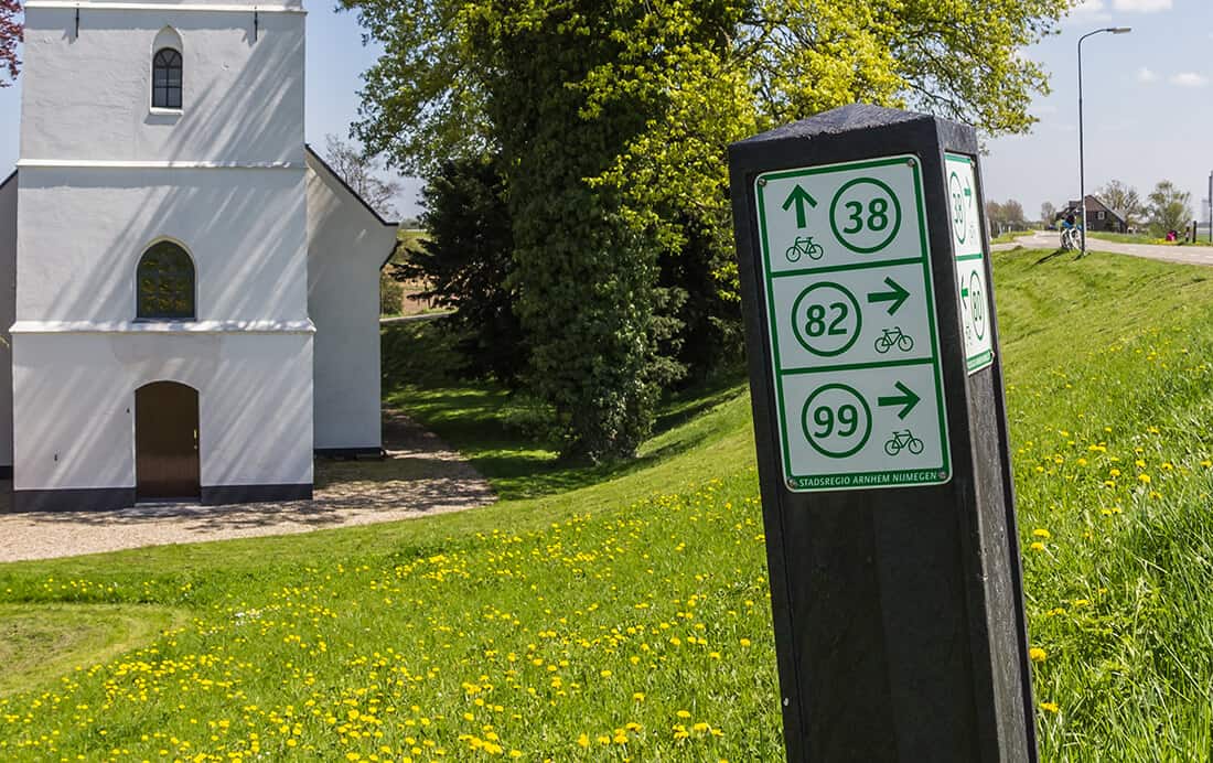 Fietsroutes met fietsknooppunten door Nederland
