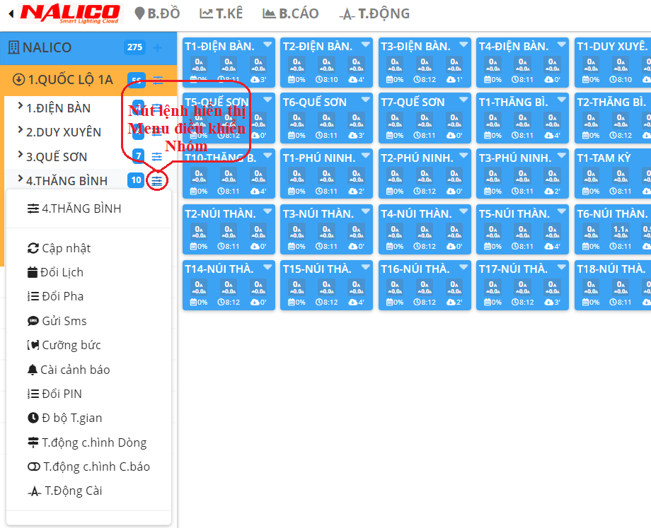 Sử dụng Menu Nhóm | Nalico