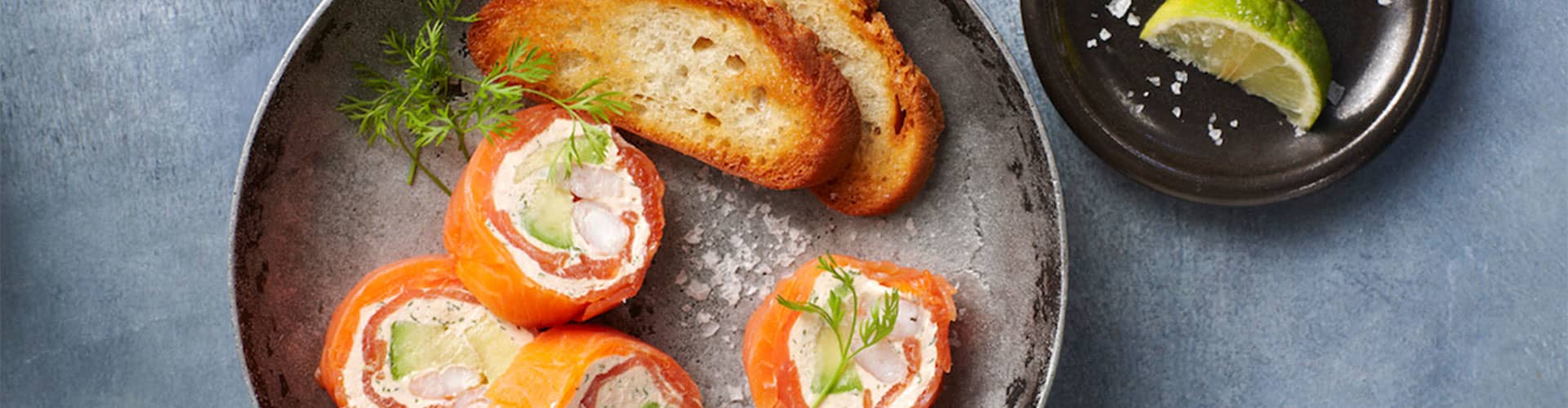 Salmon, Cream Cheese, Prawn & Avocado Rolls