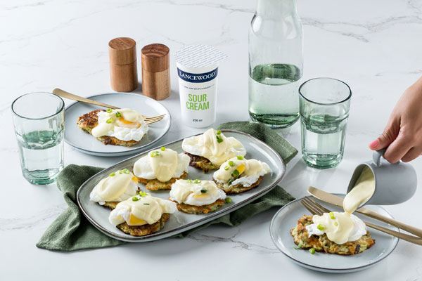 Baby Marrow Rosti With Poached Eggs