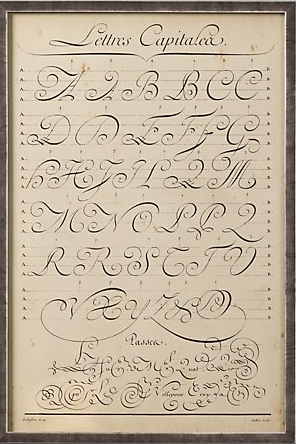 Vintage Looking Calligraphy Chart - Lay Baby Lay Lay Baby Lay