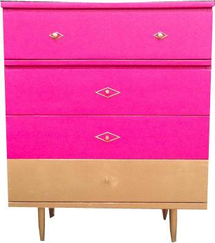 Gold Dipped Hot Pink Dresser - Lay Baby Lay Lay Baby Lay