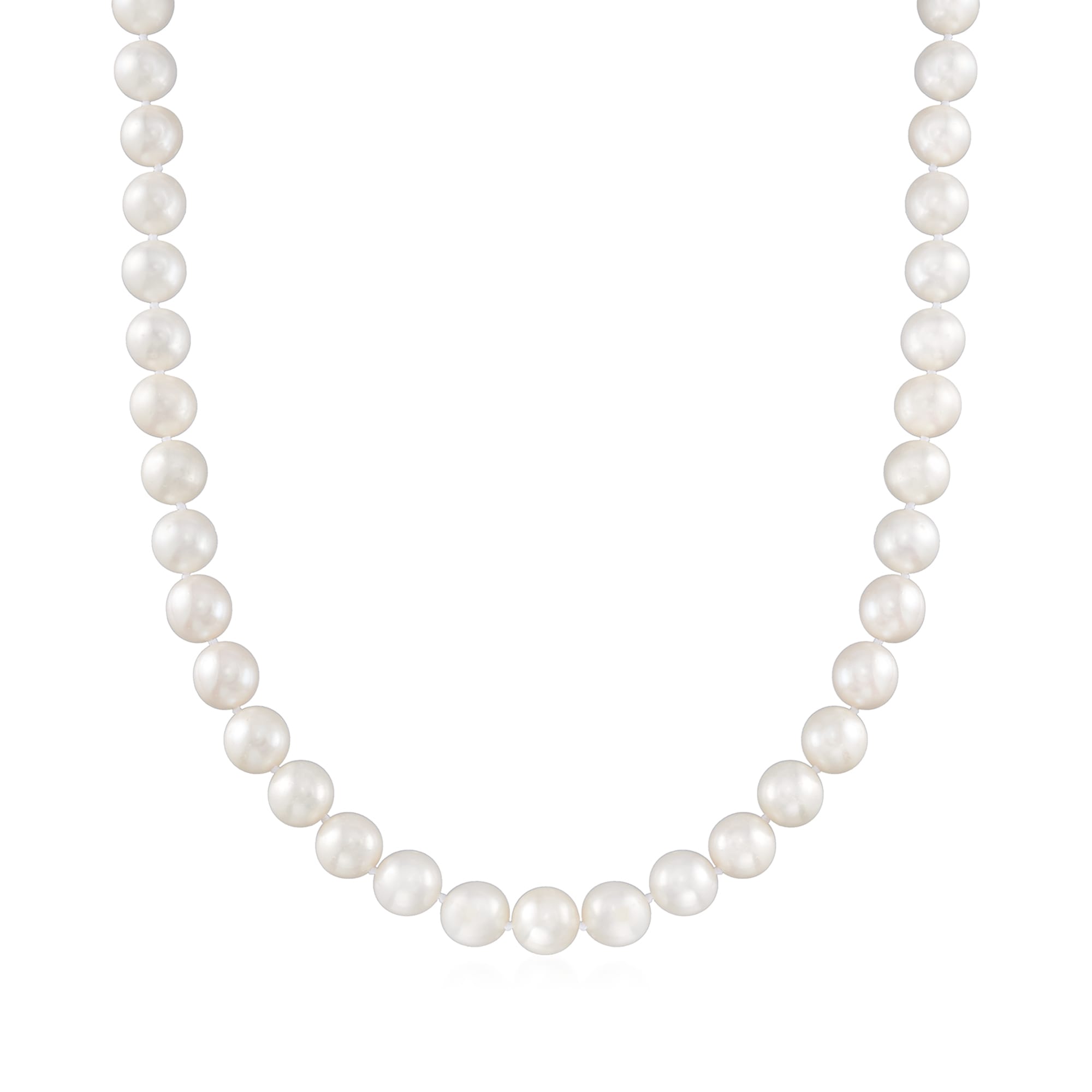 9 10mm Cultured Pearl Necklace With A Sterling Silver Magnetic Clasp