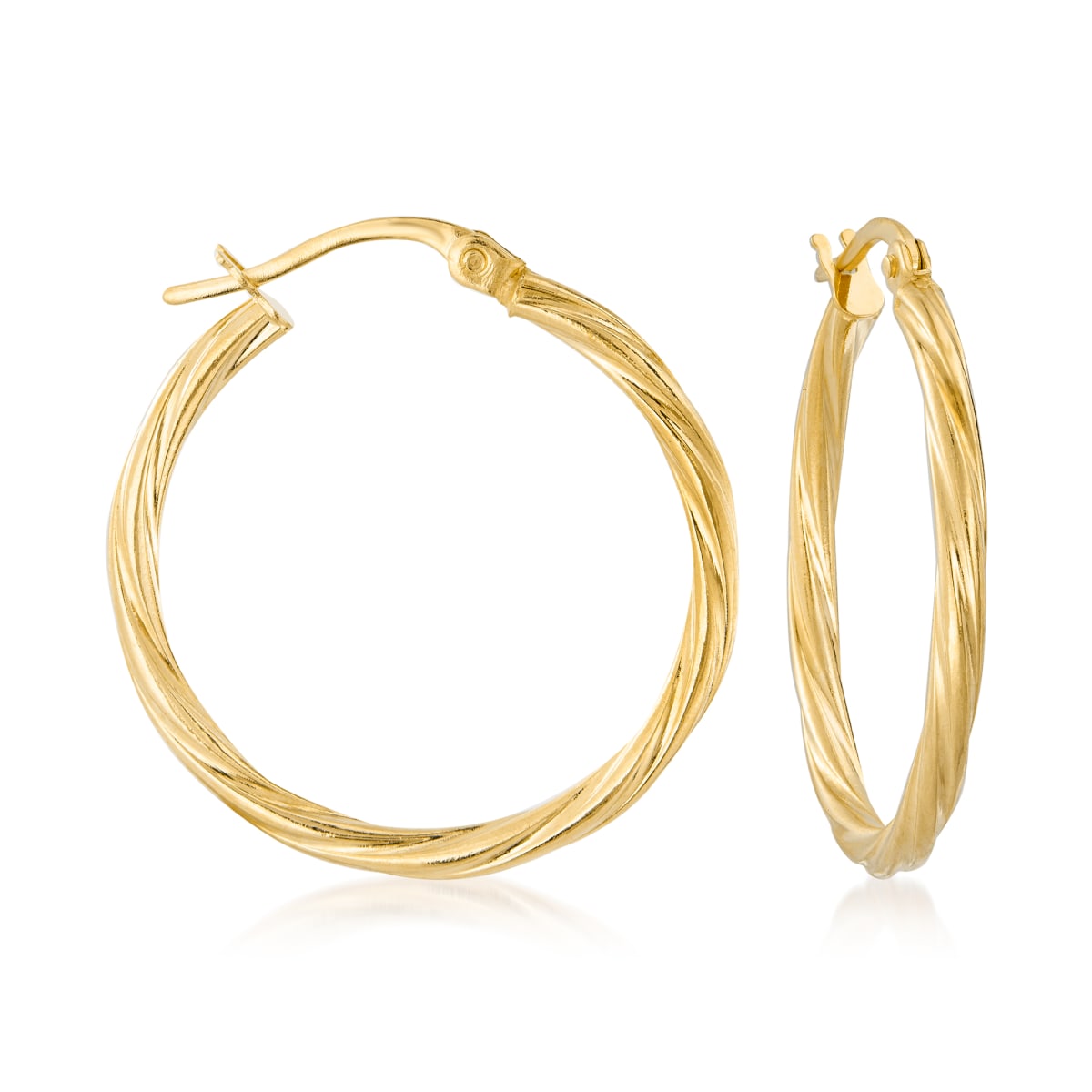 Italian 14kt Yellow Gold Twisted Hoop Earrings 1 Ross Simons