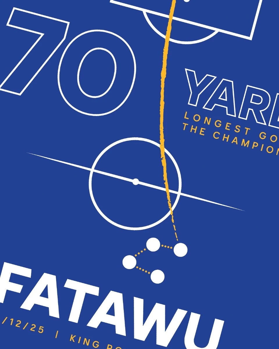 Leicester City A3 Poster - Fatawu Goal